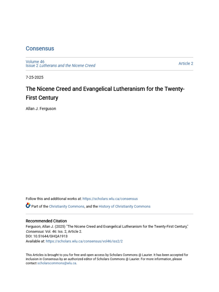 Lutheran Perspectives on the Nicene Creed | PDF | Creed | Lutheranism