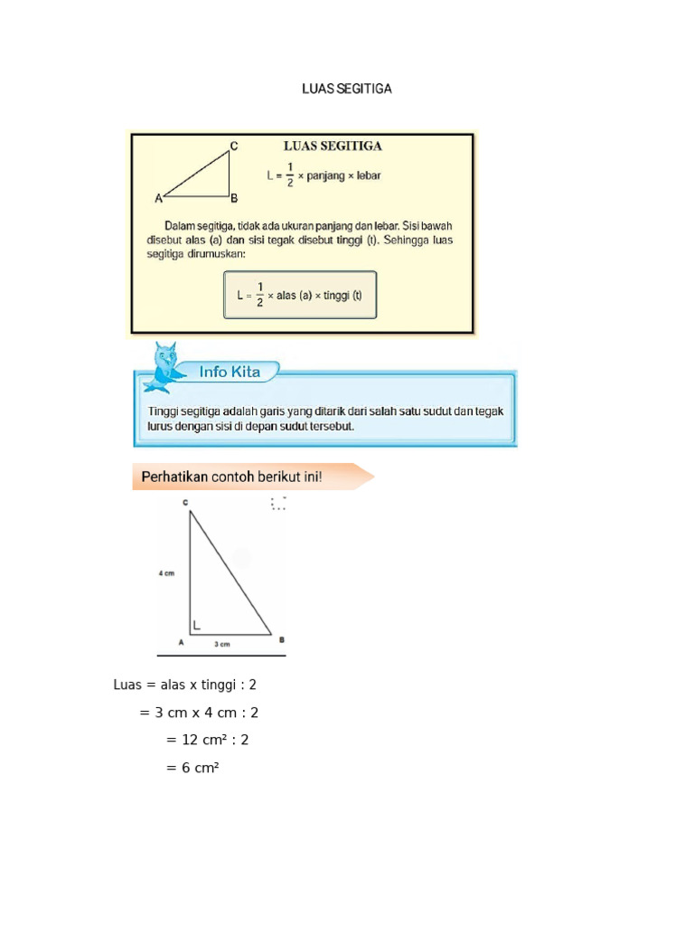 Luas Segitiga-Kelas 3 | PDF