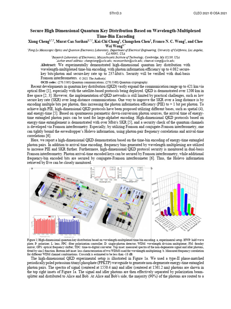 Secure High Dimensional Quantum Key Distribution Based On Wavelength-Multiplexed Time-Bin ...