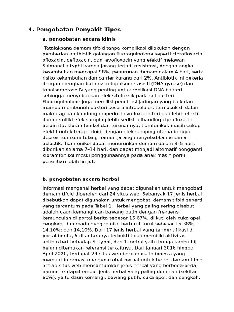 Pengobatan Penyakit Tipes Klinis Dan Herbal | PDF