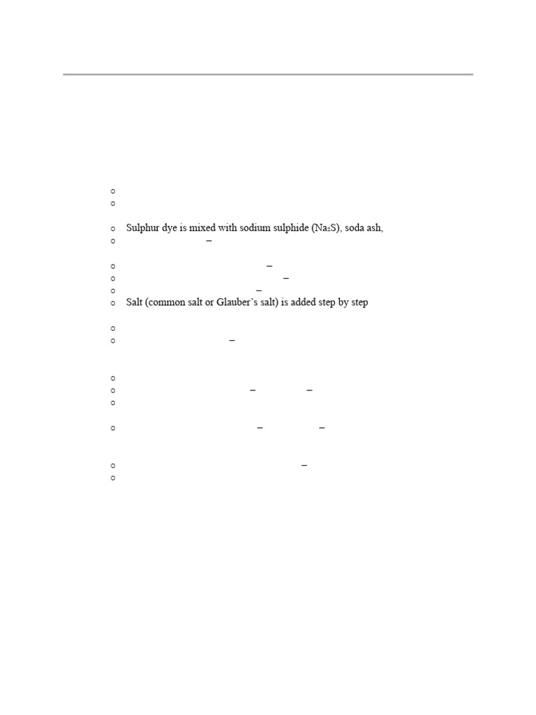 Main Steps in Dying With Sulphur Dye or Mechanism | PDF