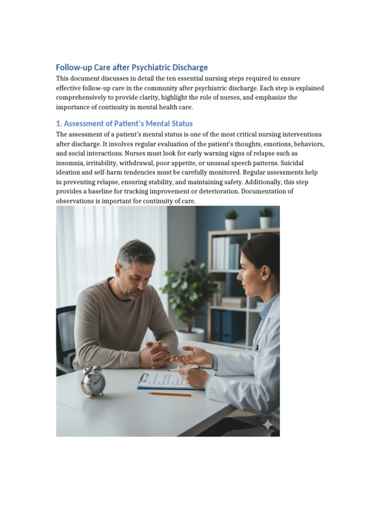Follow-Up Care Psychiatric Discharge 10pages | PDF | Mental Health ...