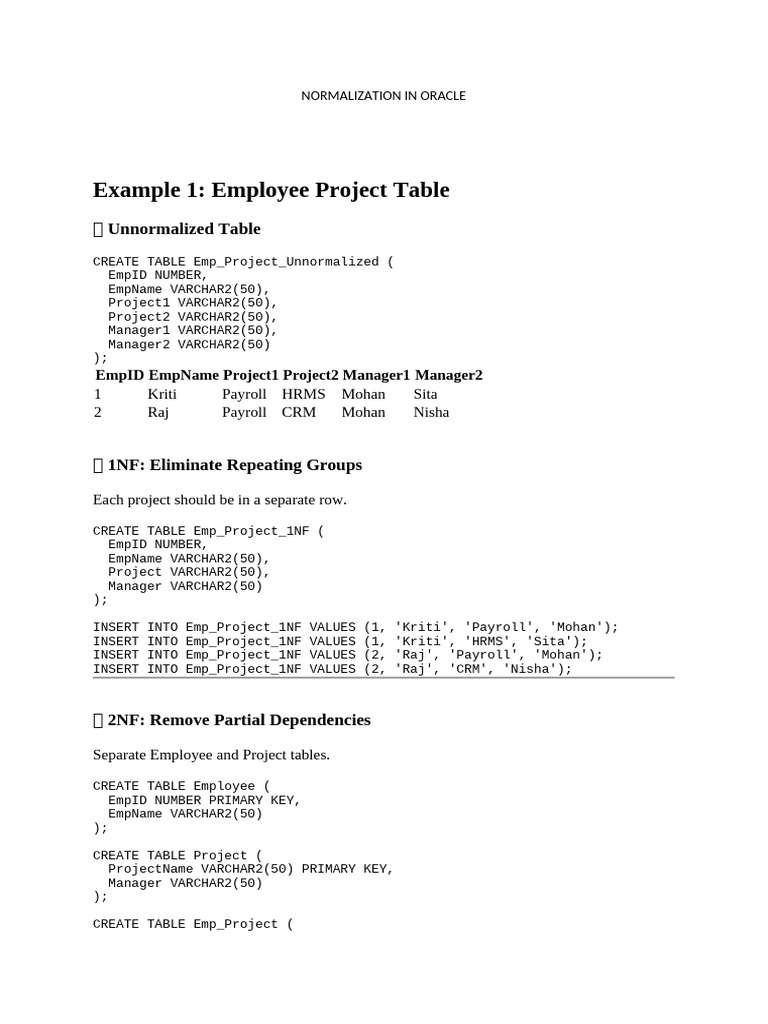 Normalization in Oracle | PDF | Data | Information Science