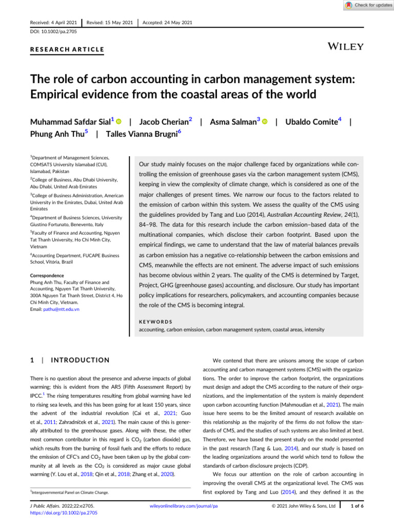 12 The Role of Carbon Accounting in Carbon Management System Empirical ...