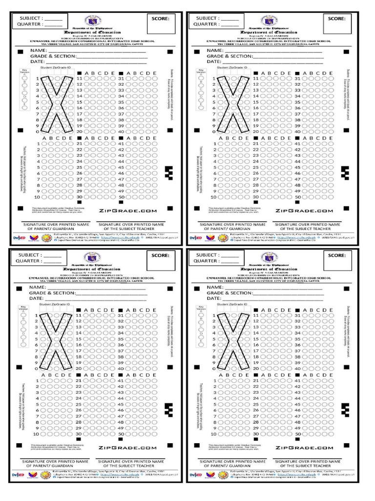 Zipgrade 50 Updated | PDF