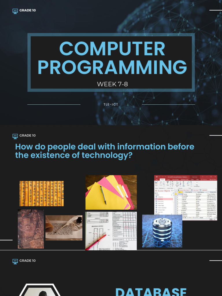 WEEK 9. Computer Programming DATABASE | PDF | Databases | Sql