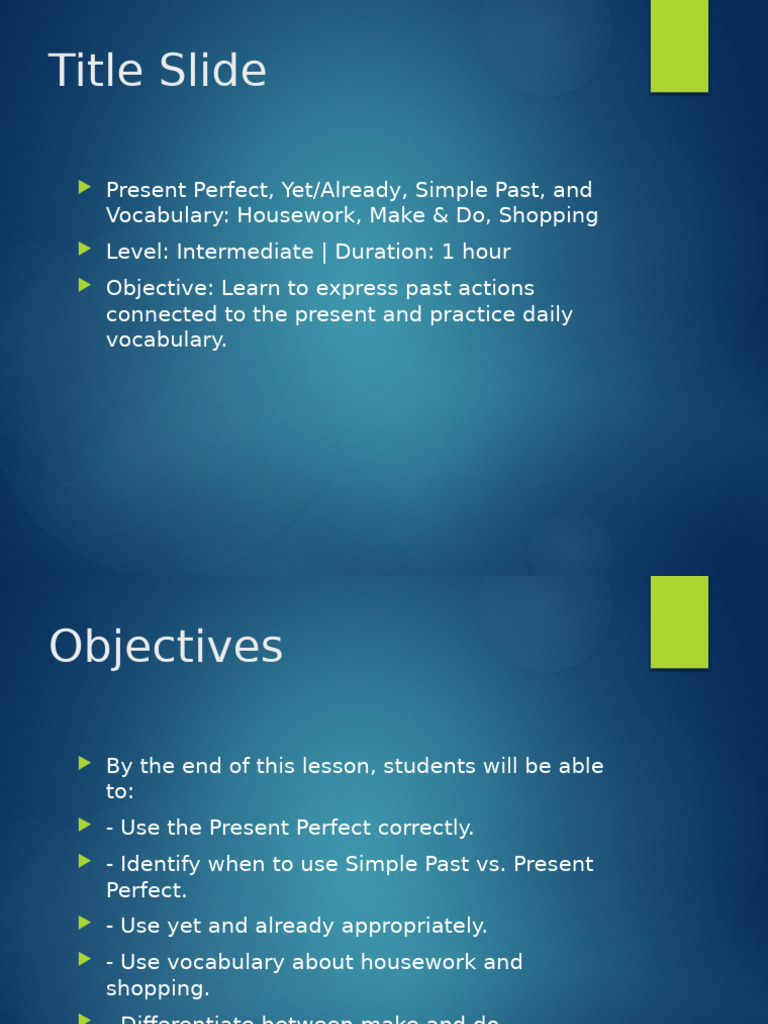 Mastering Present Perfect & Vocabulary | PDF | Perfect (Grammar ...