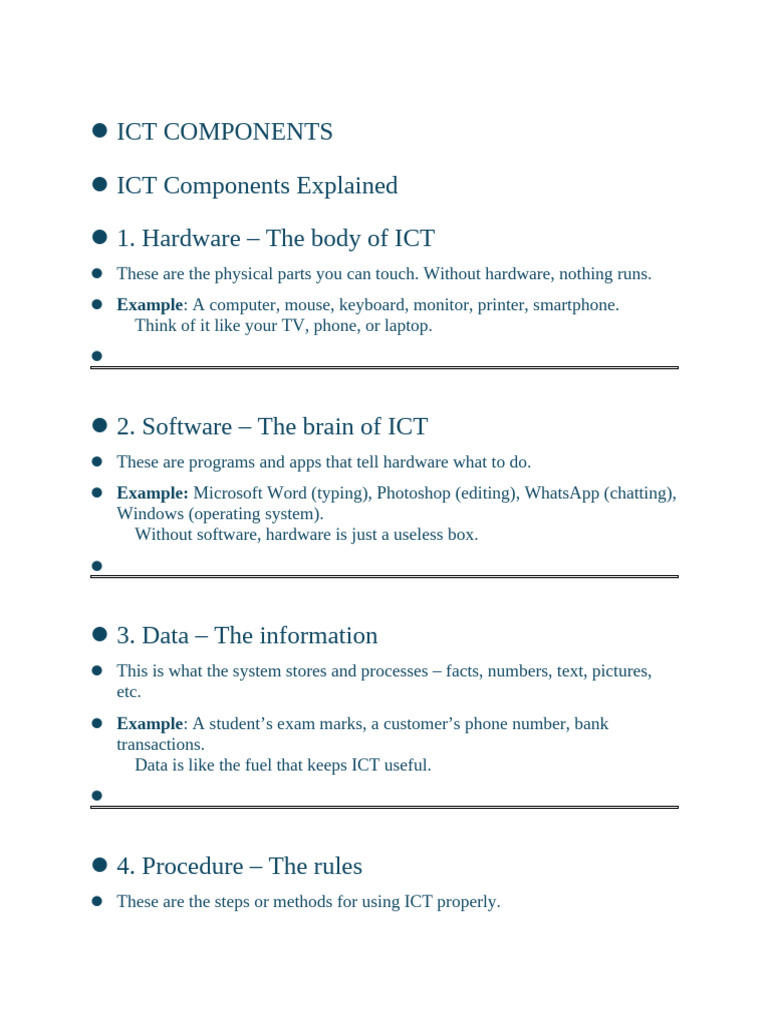 Ict Components i (1) | PDF | Computer Network | Computer Data Storage