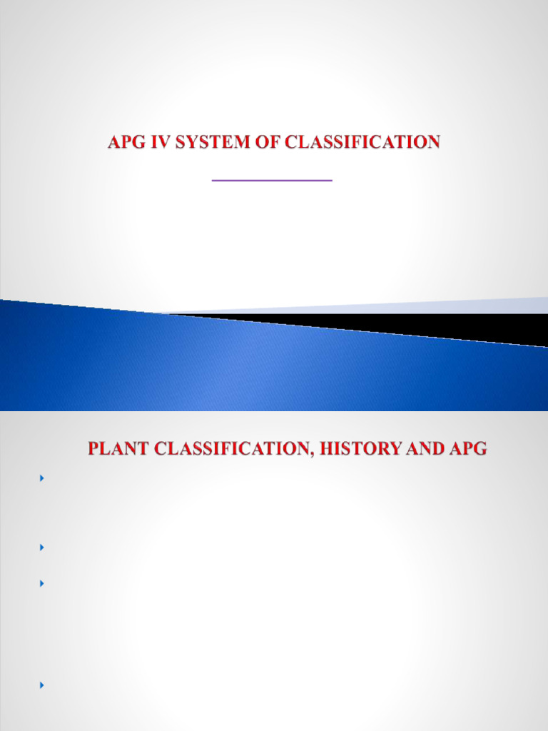 APG System of Flowering Plant Classification | PDF | Taxonomy (Biology ...