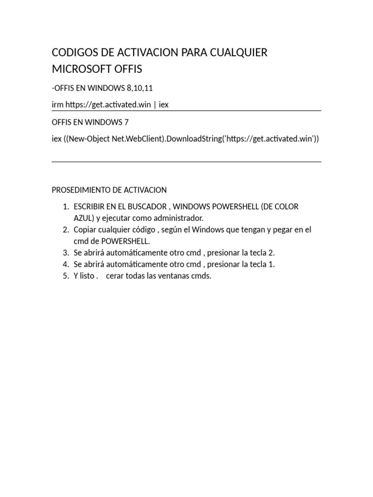 Activación de Microsoft Office en Windows | PDF