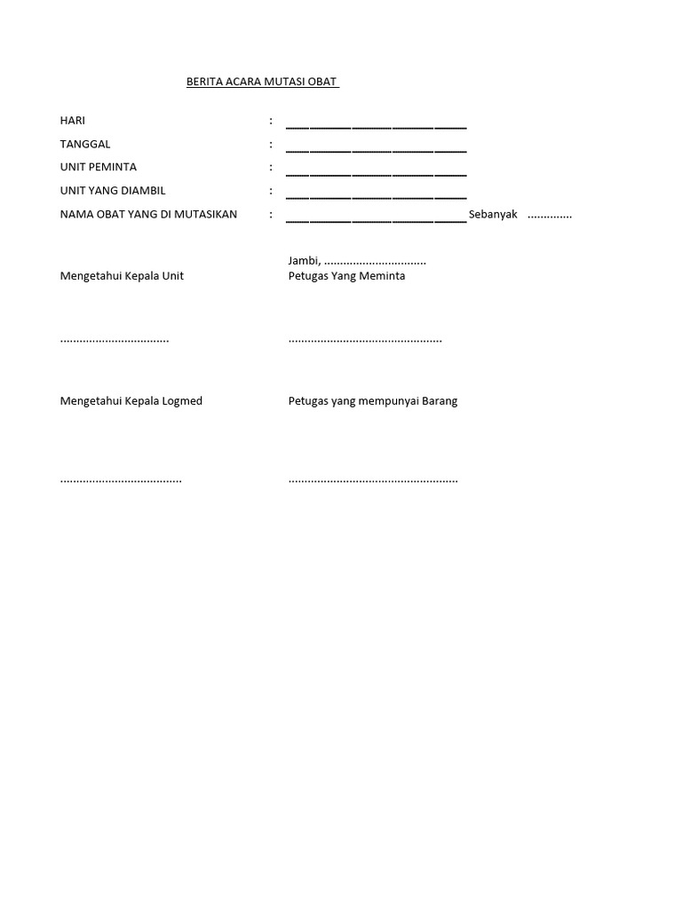 Form Permintaan Tarik Obat | PDF