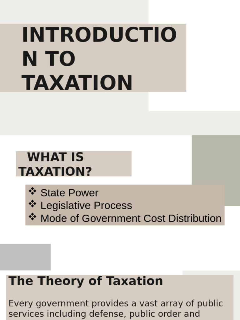 Chapter 1 Introduction To Tax | PDF | Double Taxation | Taxes