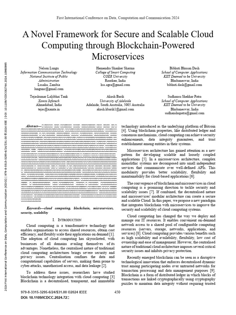A Novel Framework For Secure and Scalable Cloud Computing Through Blockchain-Powered ...