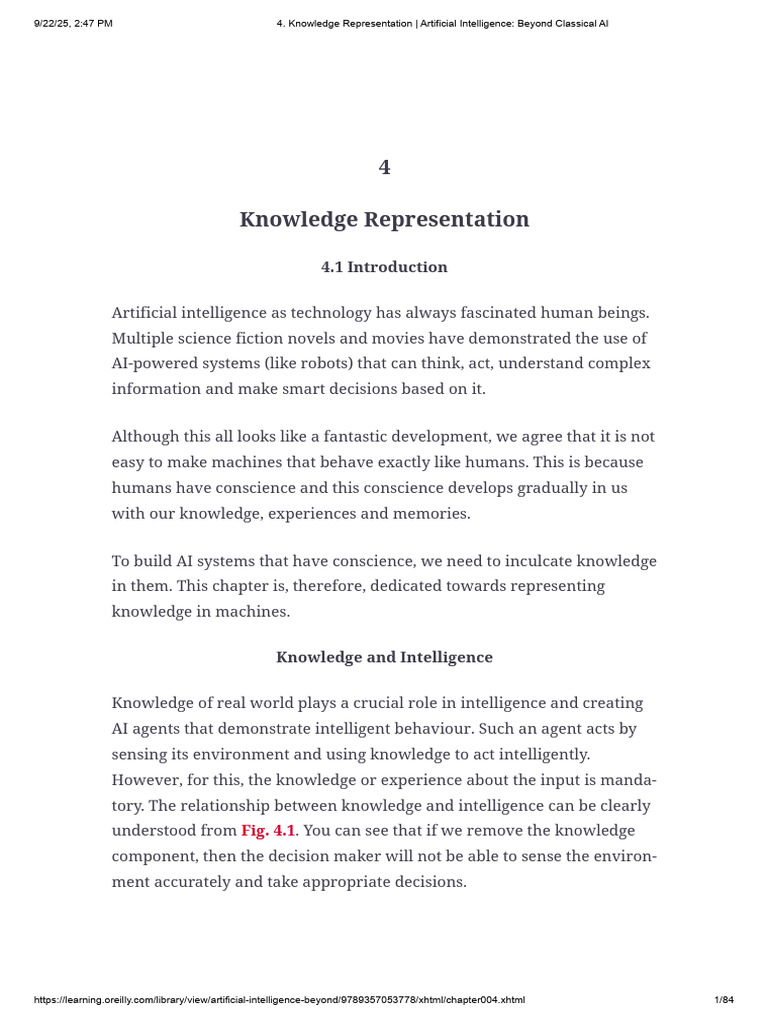 Knowledge Representation - Artificial Intelligence - Beyond Classical AI | PDF | Knowledge ...