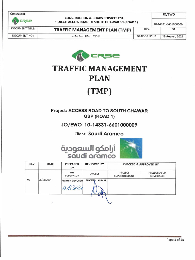Traffic Management Plan for Access Road | PDF | Road | Traffic