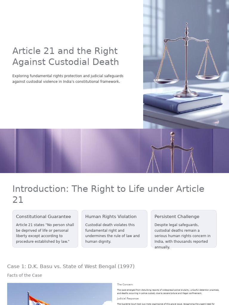 Article 21 and The Right Against Custodial Death - Choladeck | PDF ...