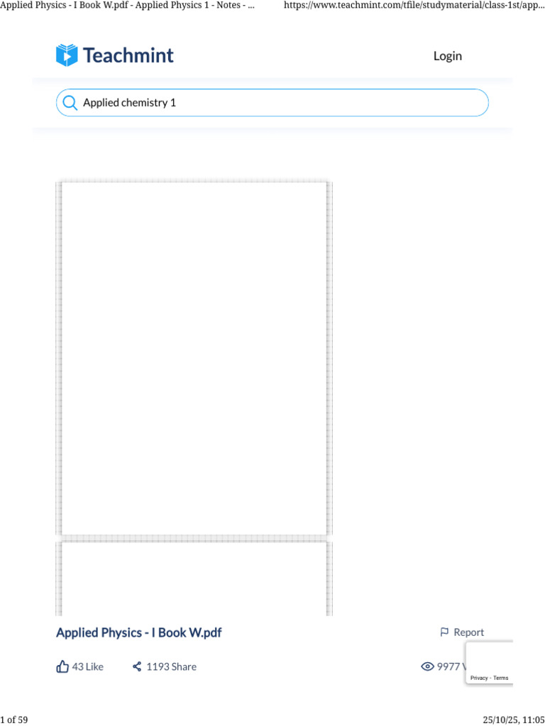 Applied Physics 1st Semester Notes 2025 | PDF | Acceleration | Velocity