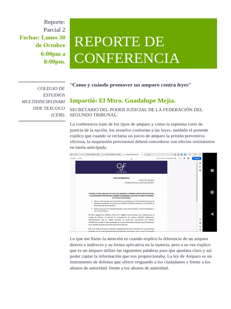 Amparo Contra Leyes (CEM) | PDF