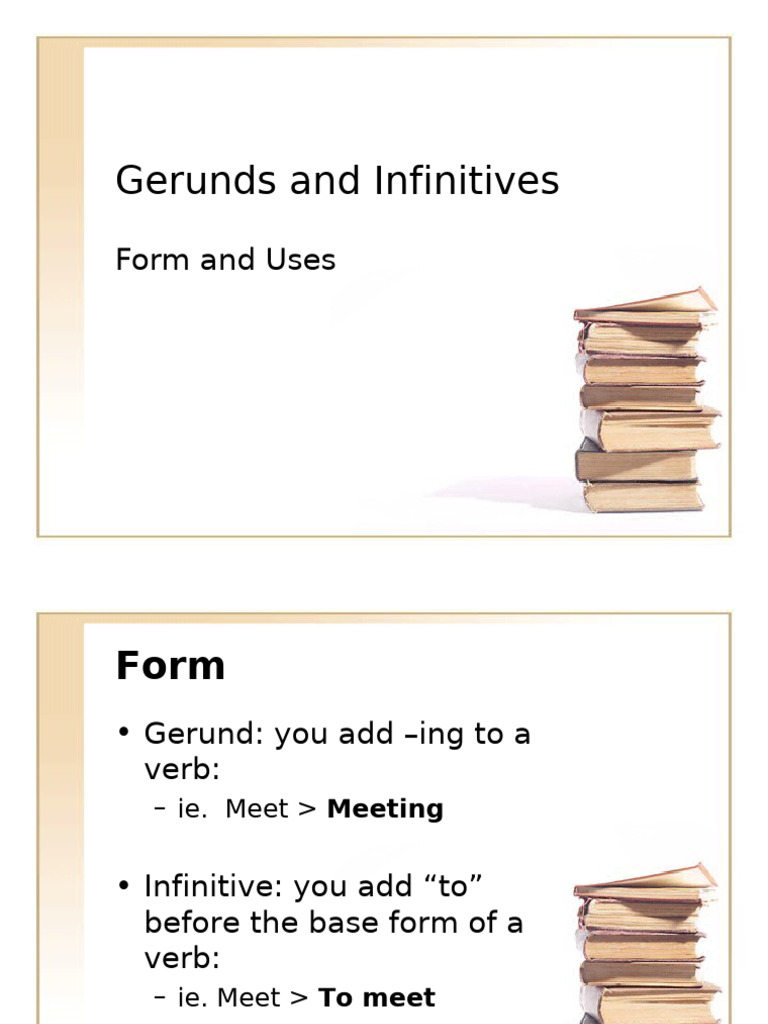 Understanding Gerunds and Infinitives | PDF | Verb | Syntax