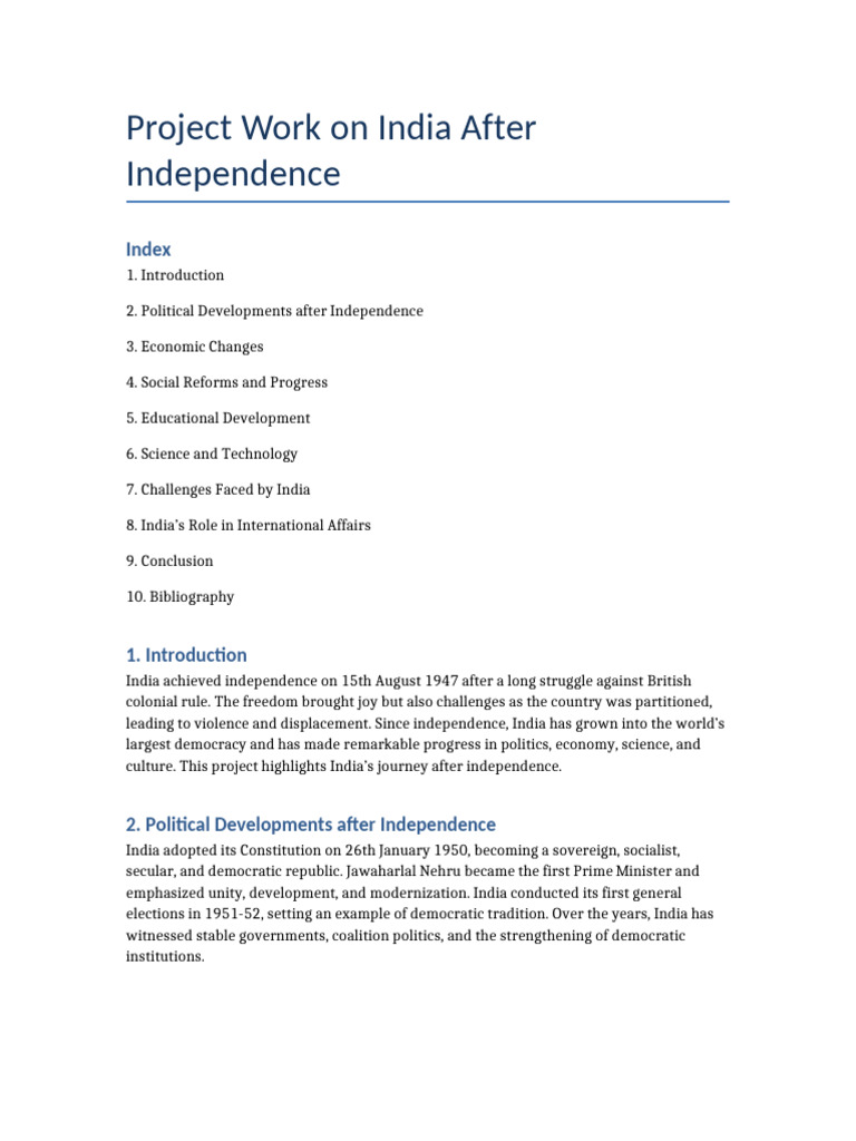 India's Progress Post-Independence | PDF | Democracy | Political Ideologies