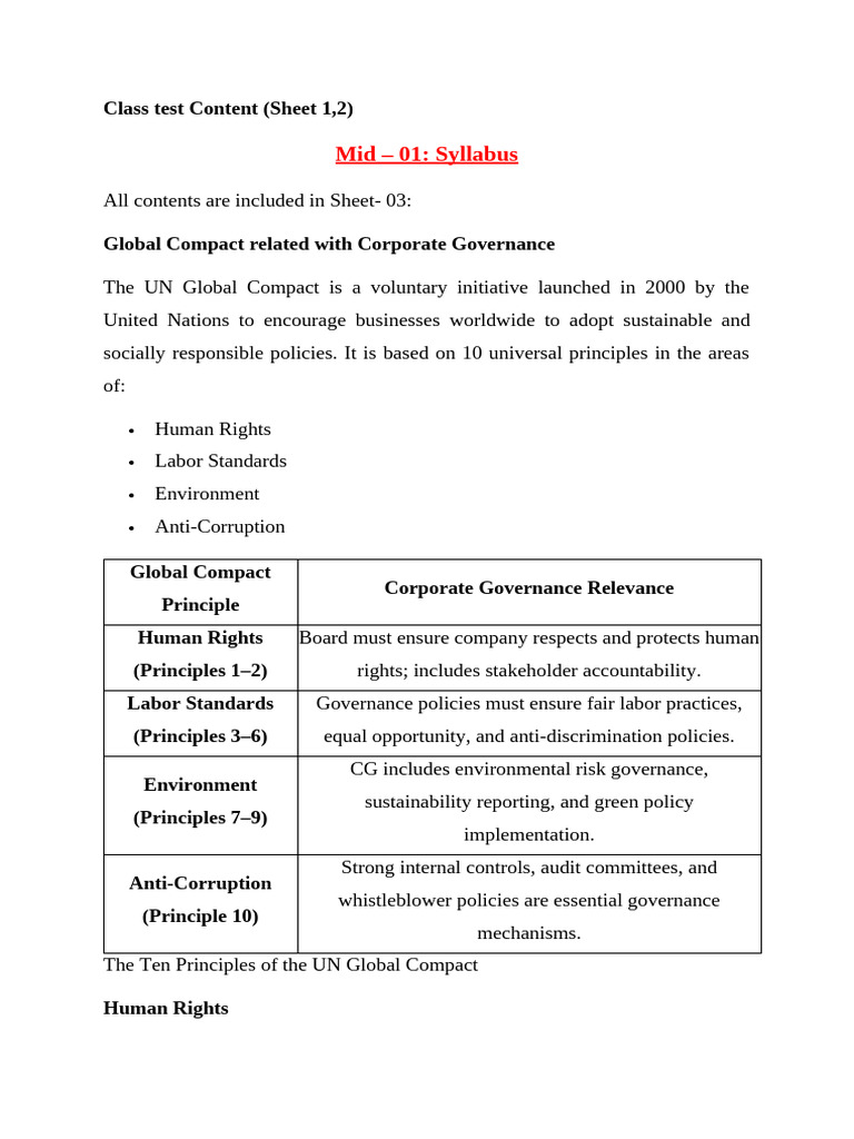 Corporate Governance Note | PDF | Liquidation | Internal Control
