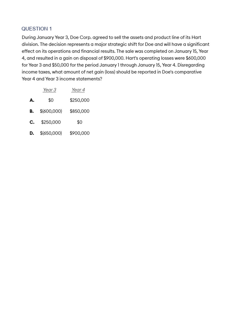 M1 Balance Sheet, Income Statement, and Comprehensive Income Questions ...