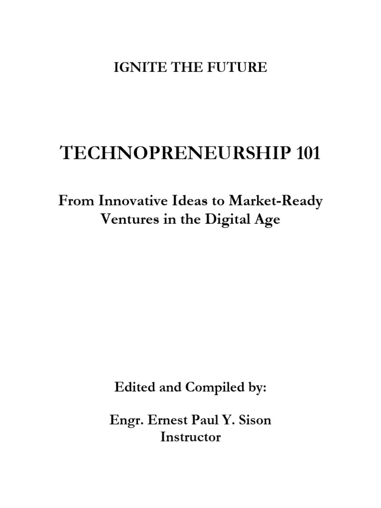 Technopreneurship Essentials for Students | PDF | Entrepreneurship ...