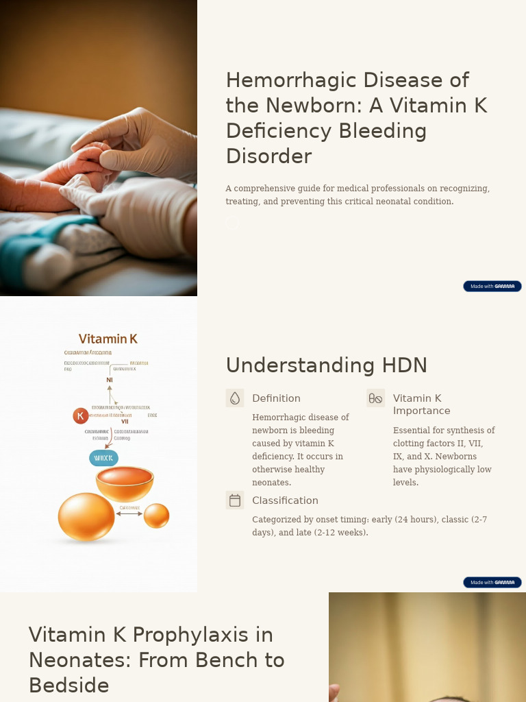 Neonatal Hemorrhagic Disease Guide | PDF | Bleeding | Coagulation