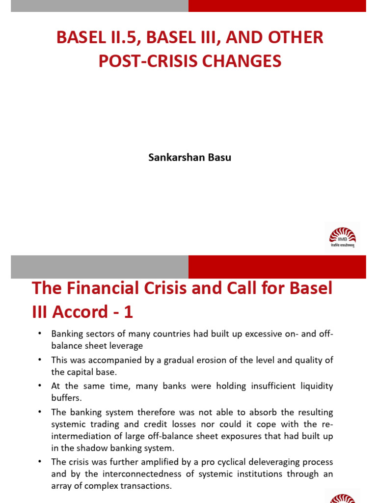 Basel 2.5, Basel III and Other Post Crisis Changes | PDF | Basel Iii | Value At Risk