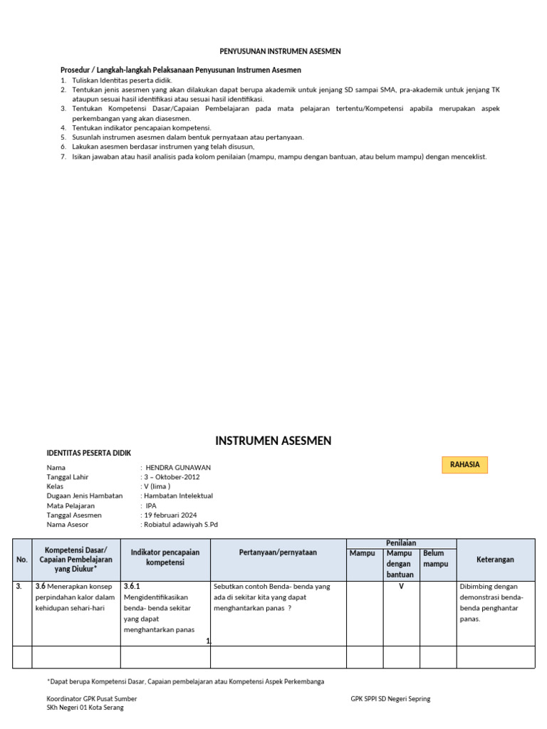 Rev Lembar Kerja 2 Instrumen Asesmen-2 | PDF