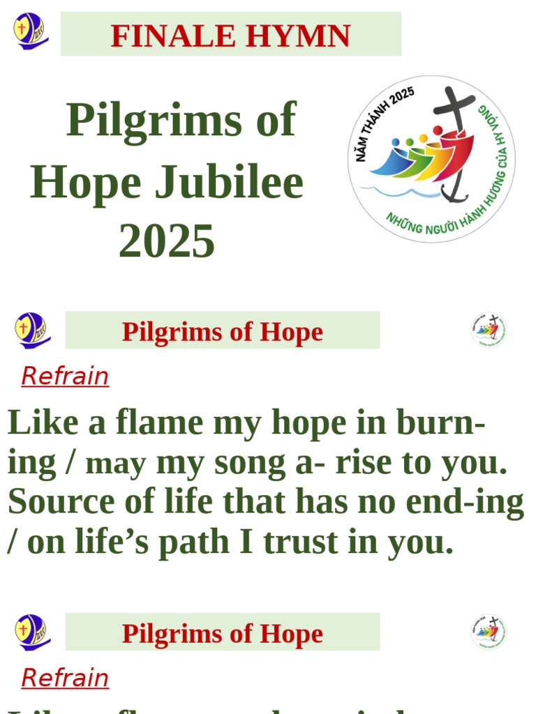 Pilgrims of Hope: Jubilee 2025 Hymn | PDF
