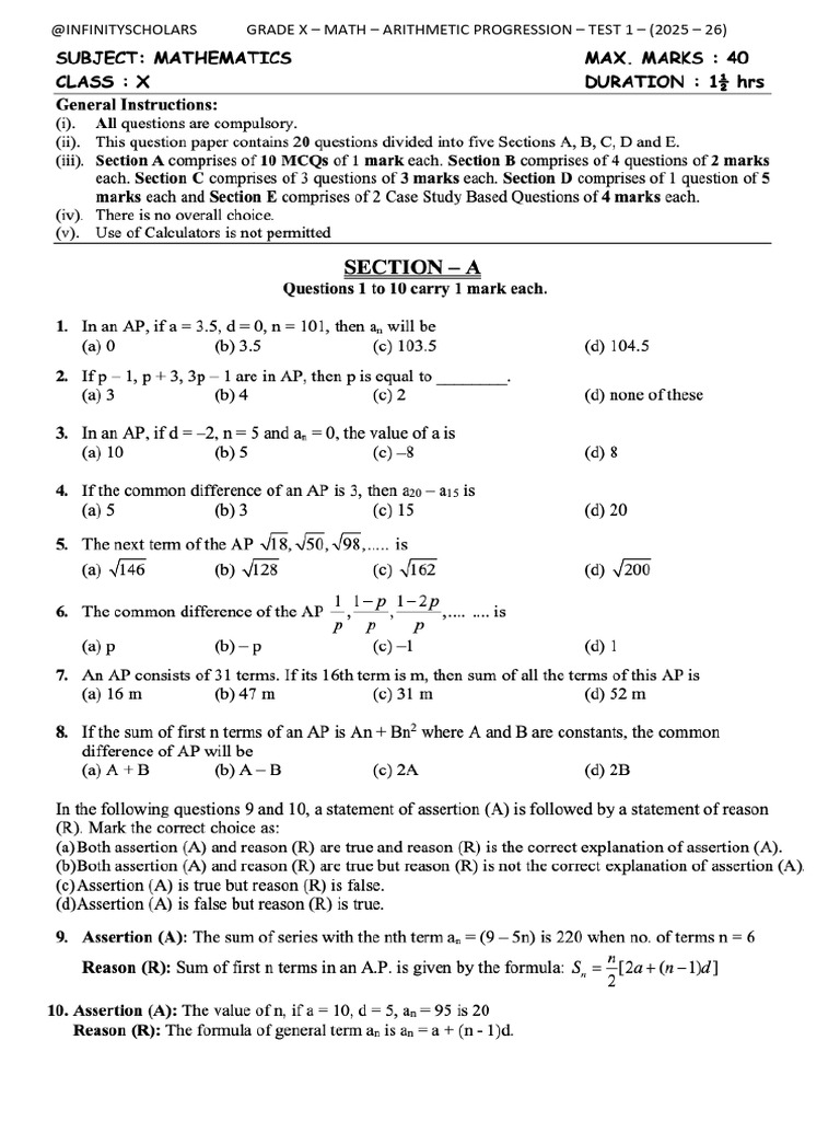 Grade 10 - AP - Test 1 | PDF