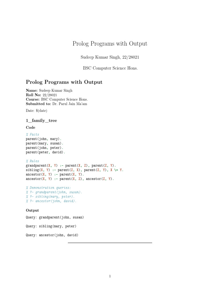 Prolog Programs With Output | PDF | Computer Programming | Programming Paradigms