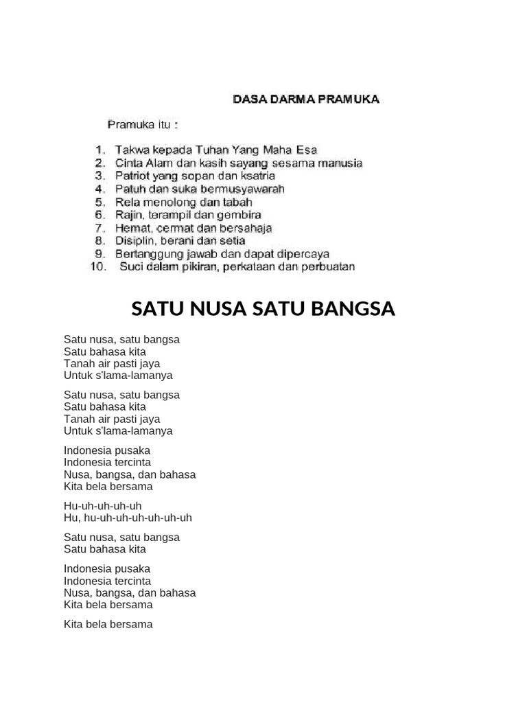 Satu Nusa Satu Bangsa: Cinta Tanah Air | PDF