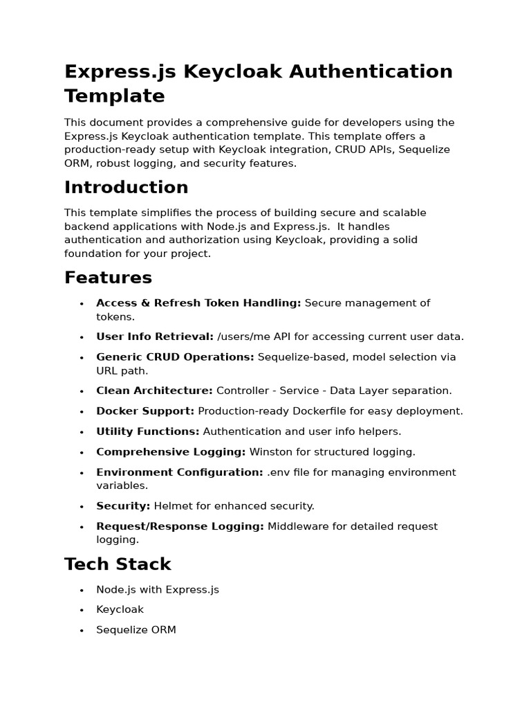 Express Keycloak Template Documentation (1) .Docx 0 | PDF | Databases ...