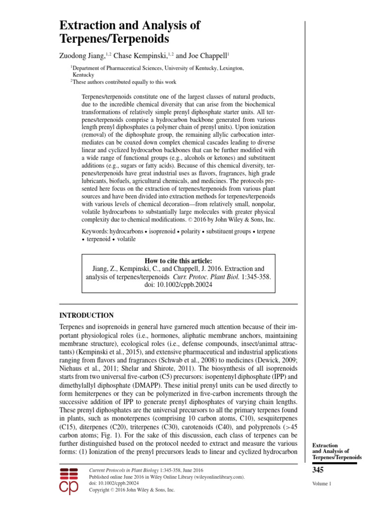 Group 1 Extraction and Analysis of Terpenes | PDF | Gas Chromatography ...
