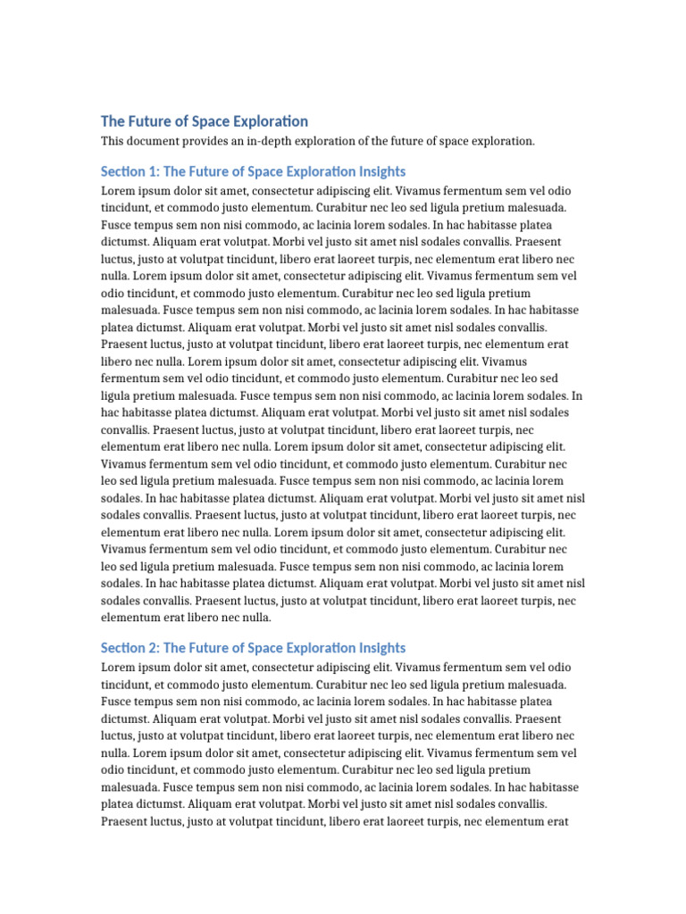 The Future of Space Exploration Long | PDF