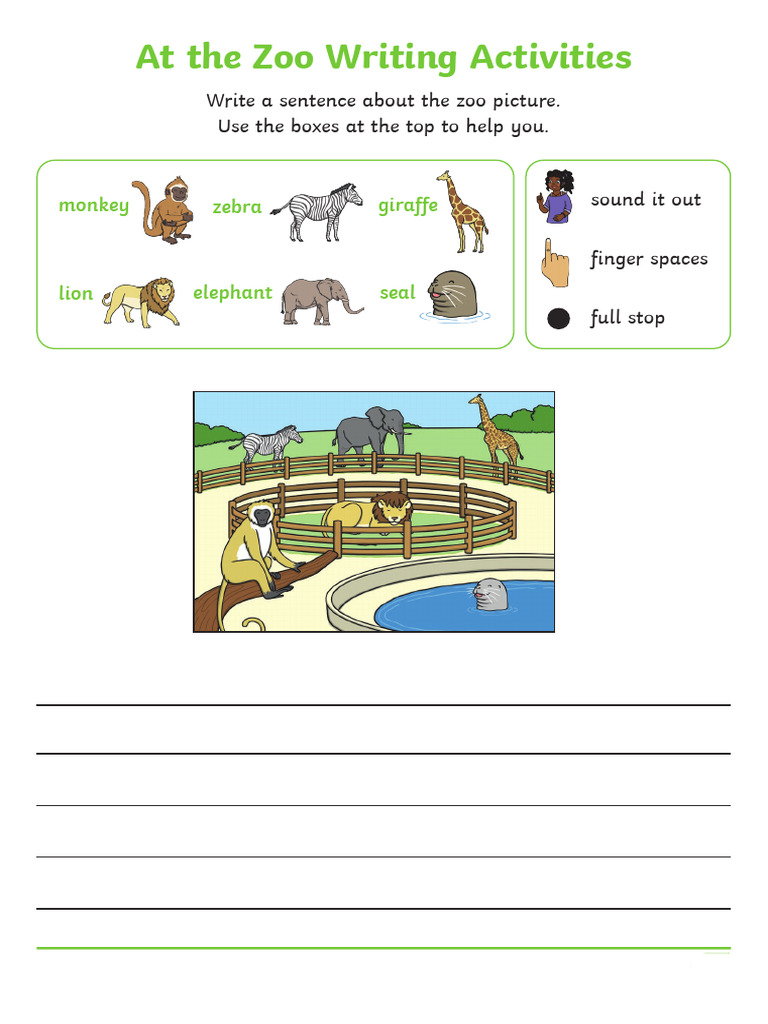 At The Zoo Early Wrtiing Activities | PDF