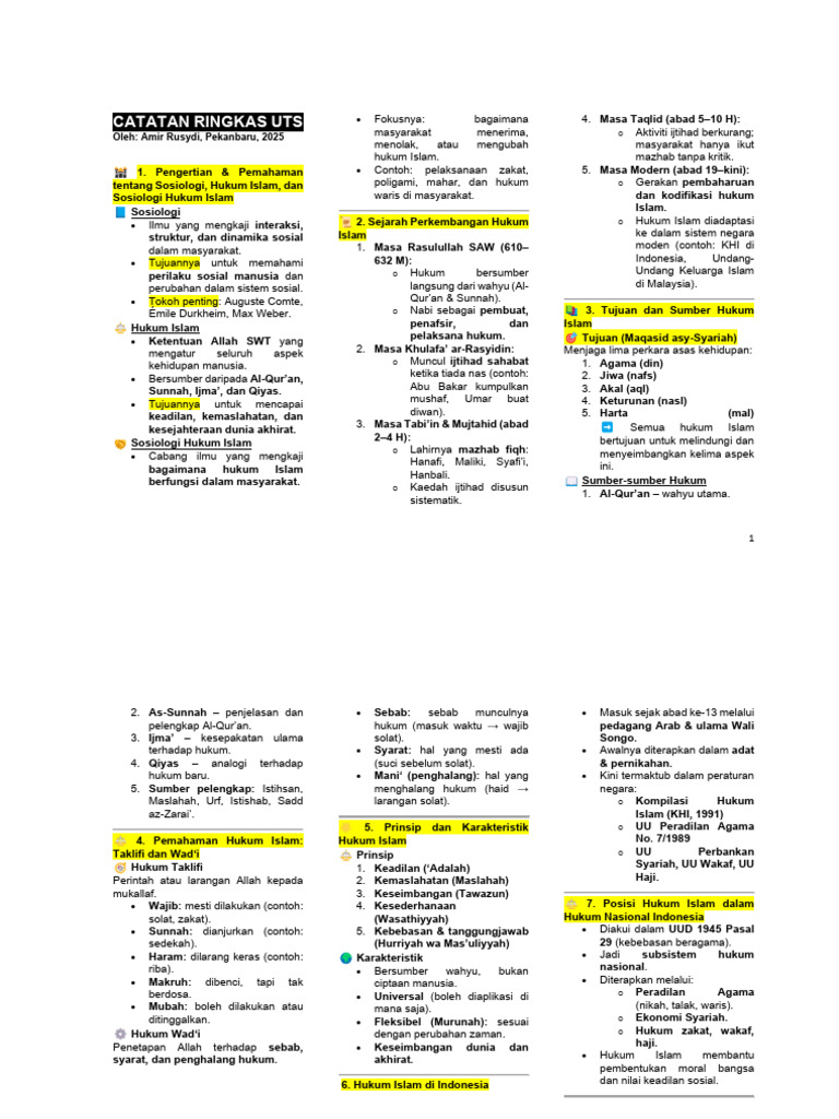 Catatan Ringkas Uts | PDF