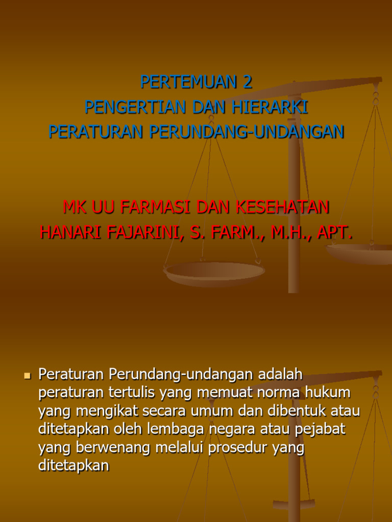 Pertemuan 2 Pengertian UU Dan Hirarki-Per-Uu2 - Compressed | PDF