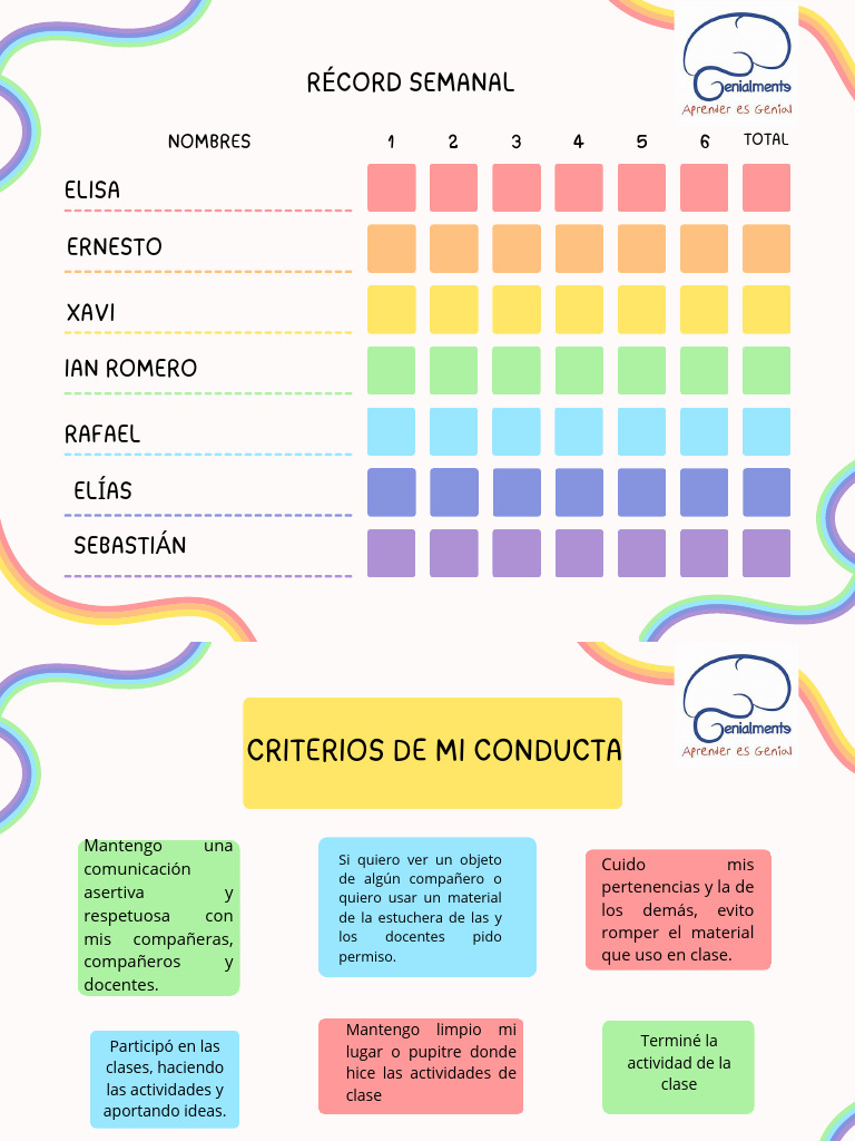 Pink Orange Yellow Colorful Creative Cute Daily Chore Chart | PDF