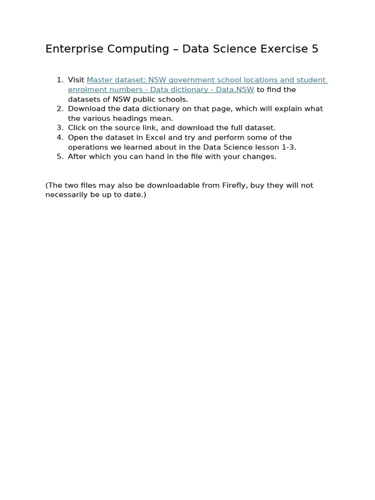 NSW Public Schools Data Science Exercise | PDF