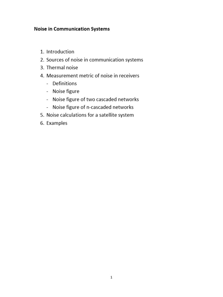 Noise Analysis in Communication Systems | PDF | Signal To Noise Ratio ...