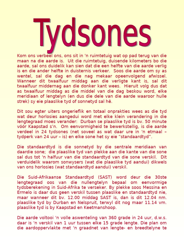 Tydsones | PDF