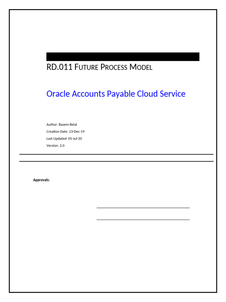 Future Process Model for Oracle AP | PDF | Accounts Payable | Invoice