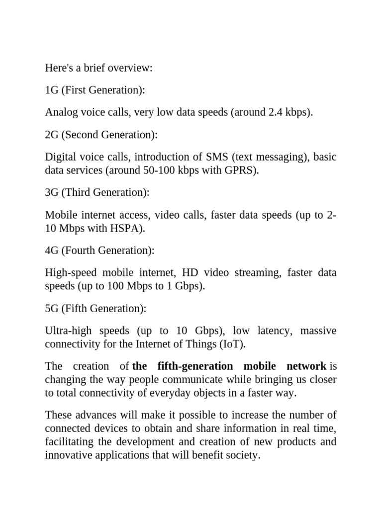 Evolution of Mobile Networks: 1G to 6G | PDF