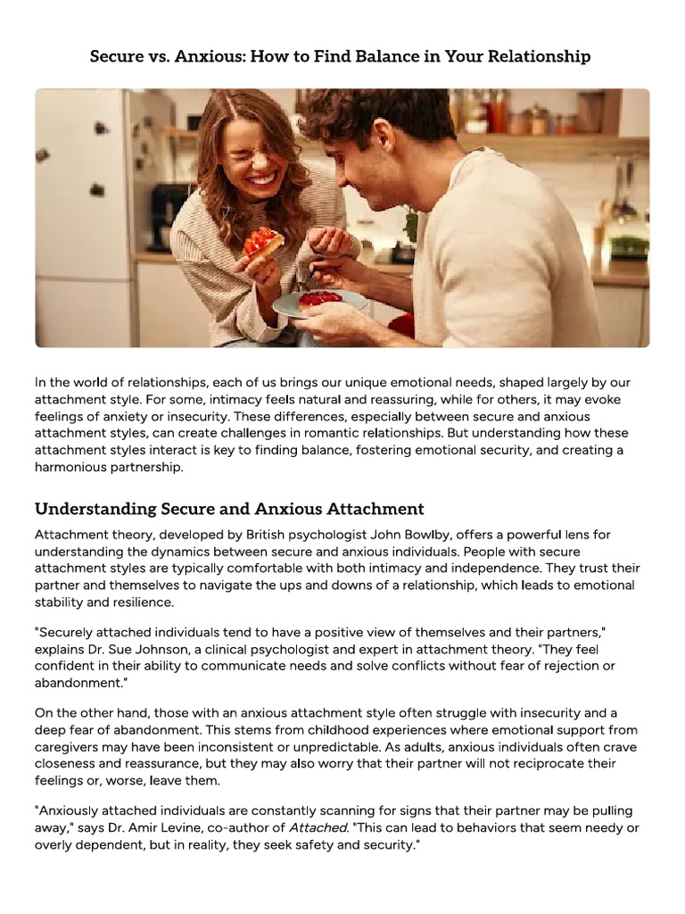 Secure Vs Anxious | PDF