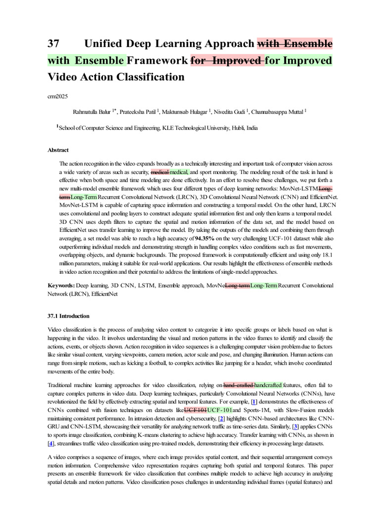 Ensemble Deep Learning for Video Action Recognition | PDF | Deep ...