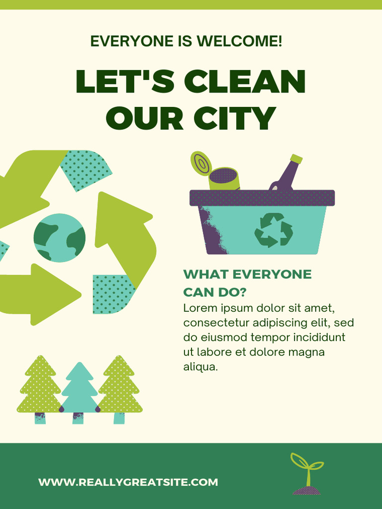 Green Illustrated Modern Recycle Environment Poster | PDF
