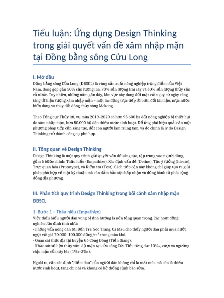 Design Thinking DBSCL | PDF